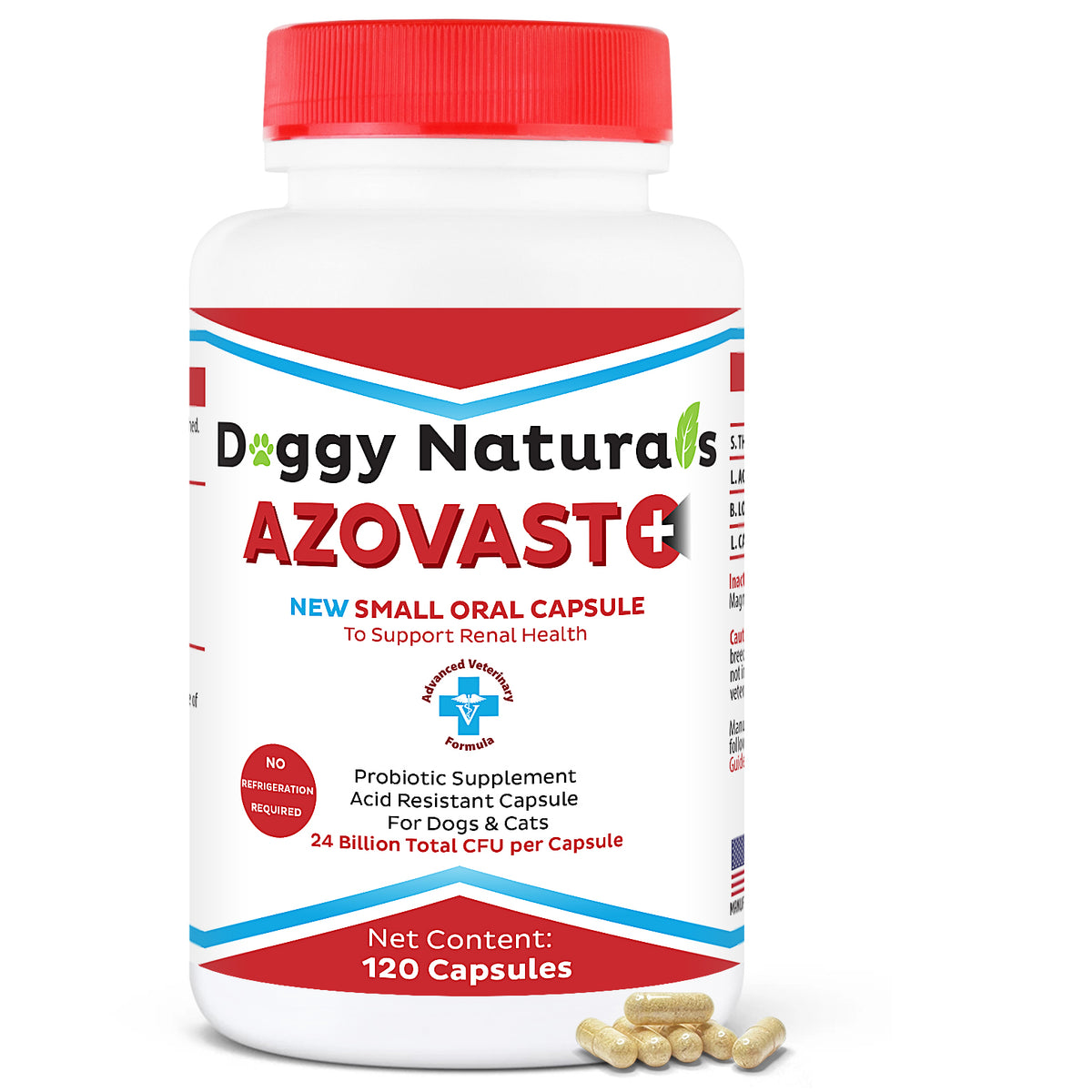 Azovast Plus Capsules Kidney Health Supplement for Dogs & Cats, 120ct ...